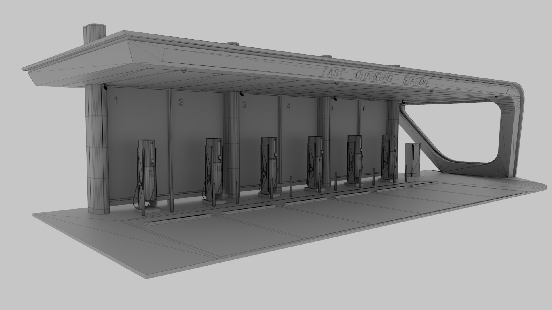 Electric Vehicle Charging Station 3D Model - TurboSquid 1873307