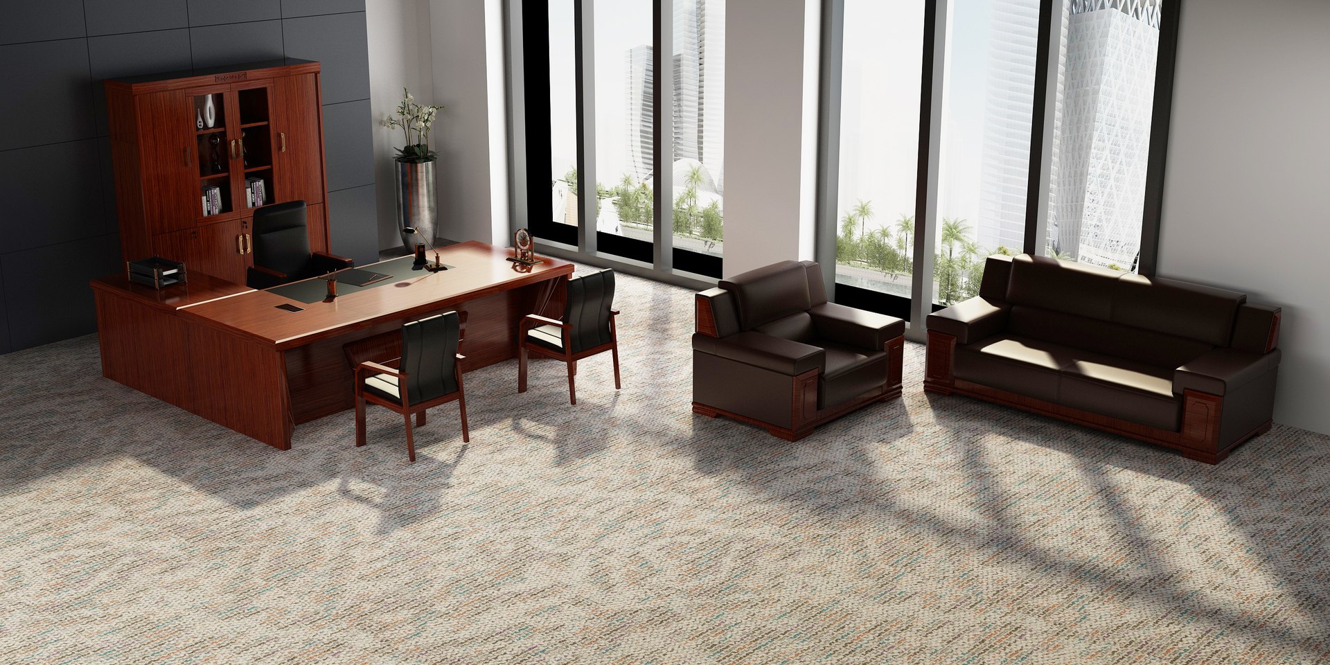 modelo 3d New Chinese style general manager office model - TurboSquid ...