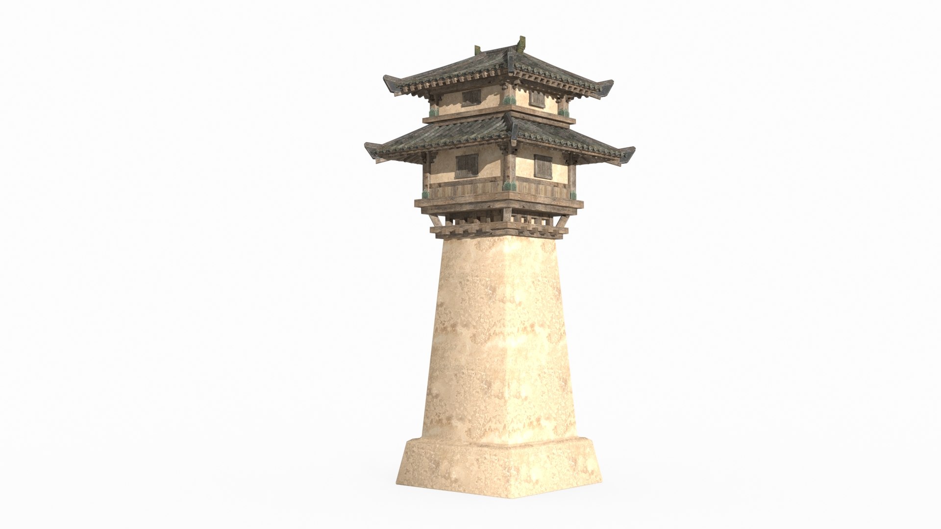 3D Asian Ancient Architecture Turret Lookout - TurboSquid 2028273