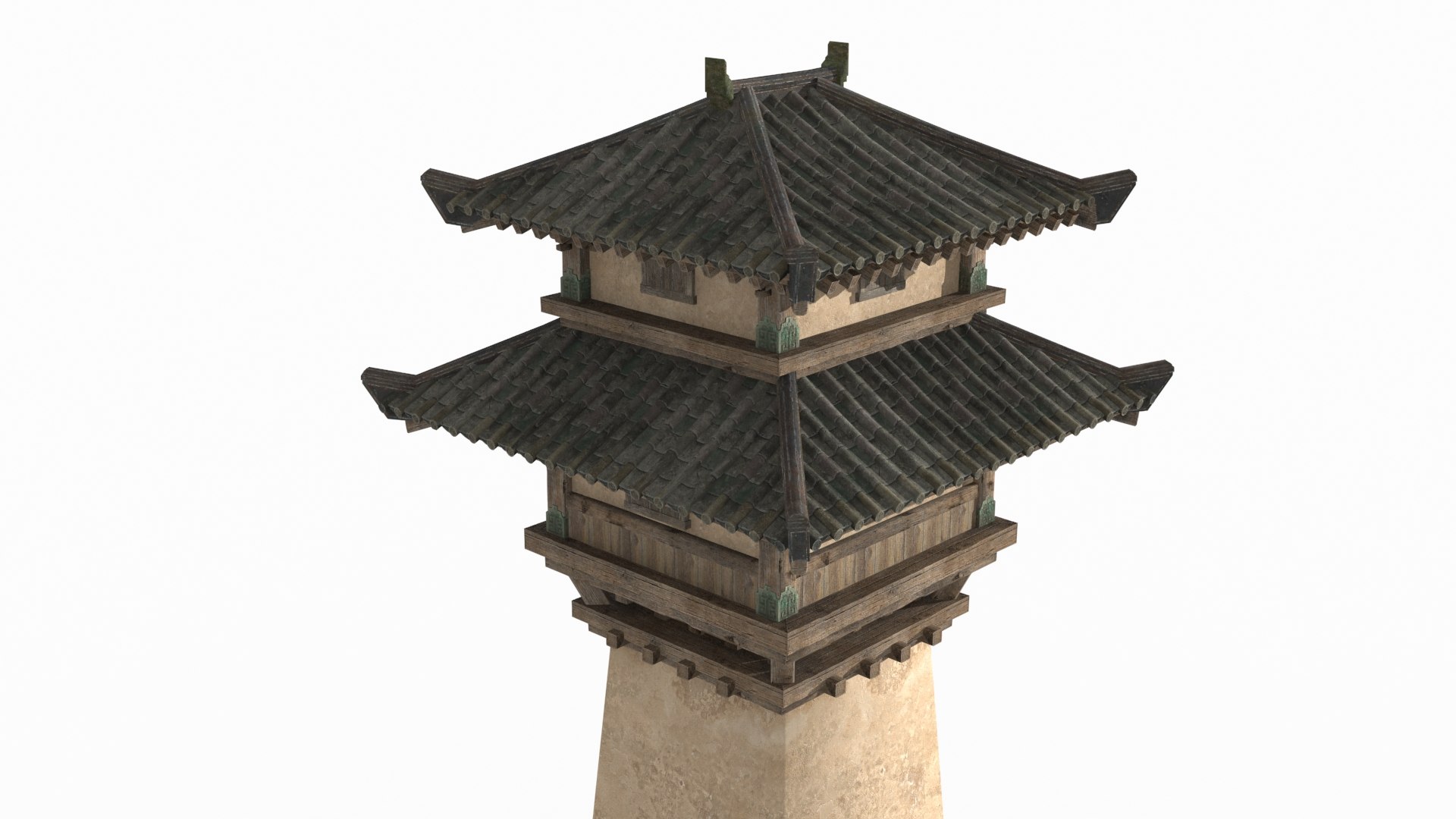 3D Asian Ancient Architecture Turret Lookout - TurboSquid 2028273