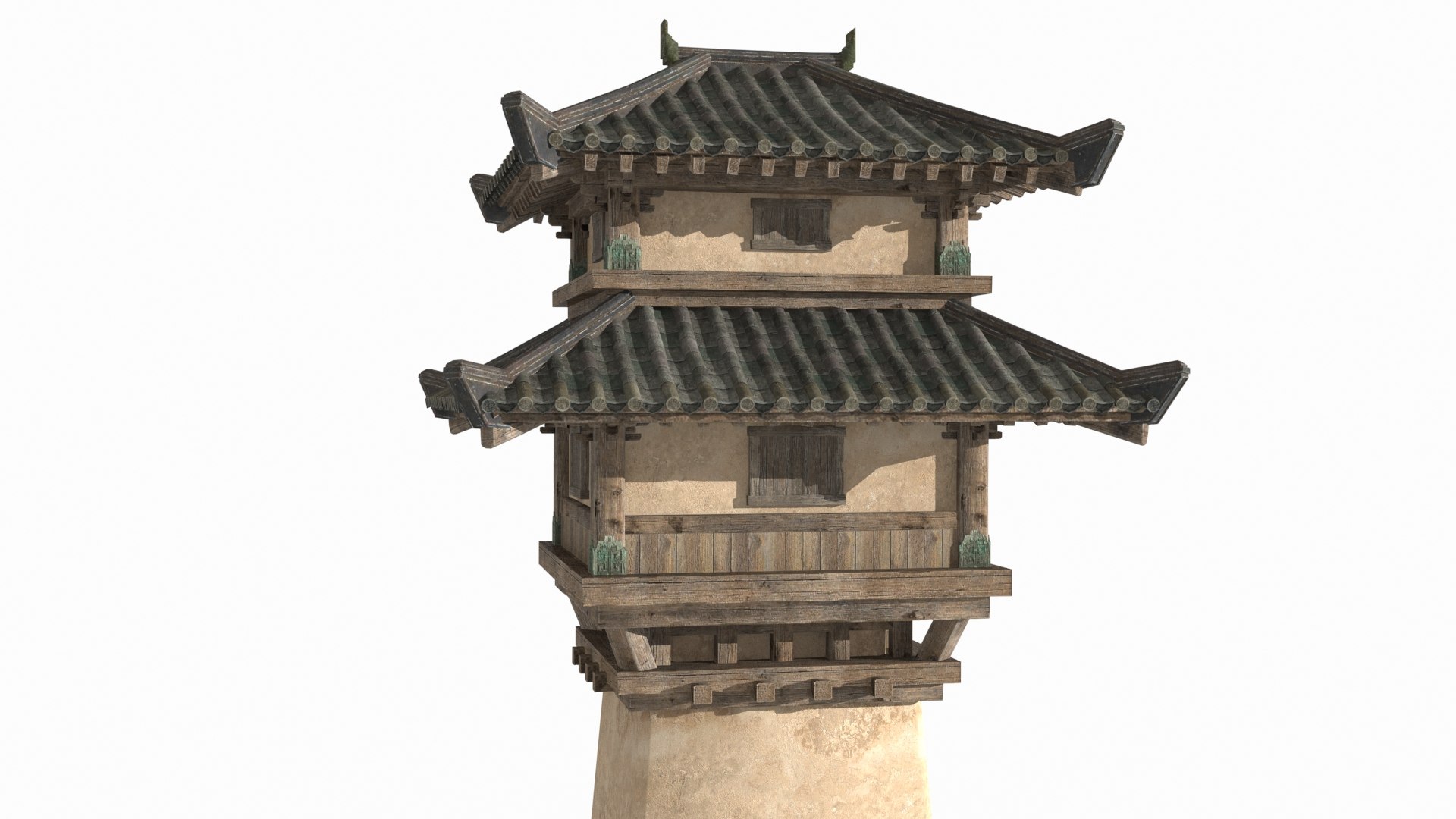 3D Asian Ancient Architecture Turret Lookout - TurboSquid 2028273