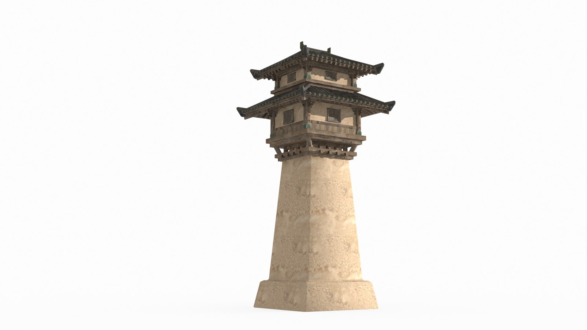 3D Asian Ancient Architecture Turret Lookout - TurboSquid 2028273