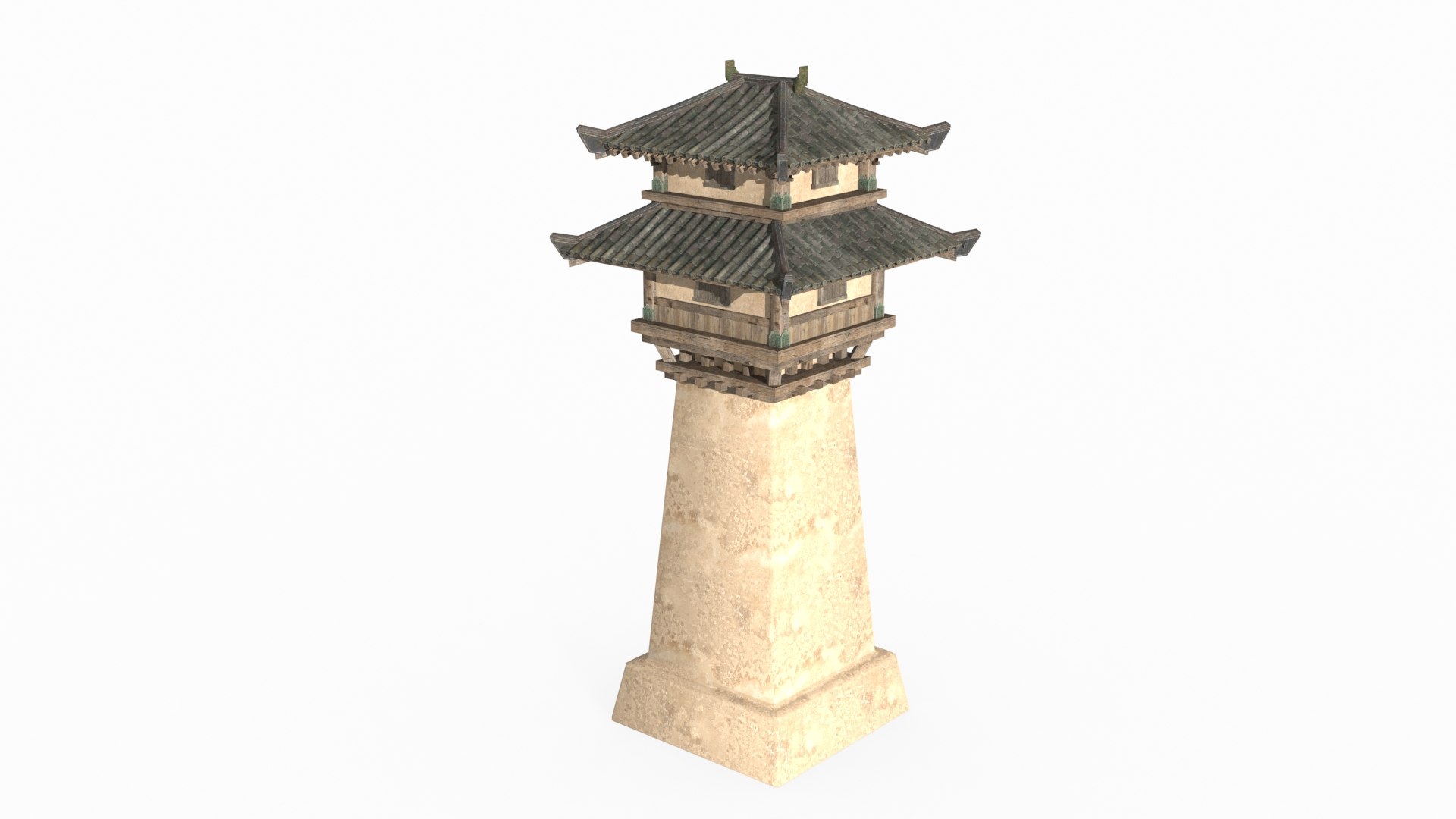 3D Asian Ancient Architecture Turret Lookout - TurboSquid 2028273