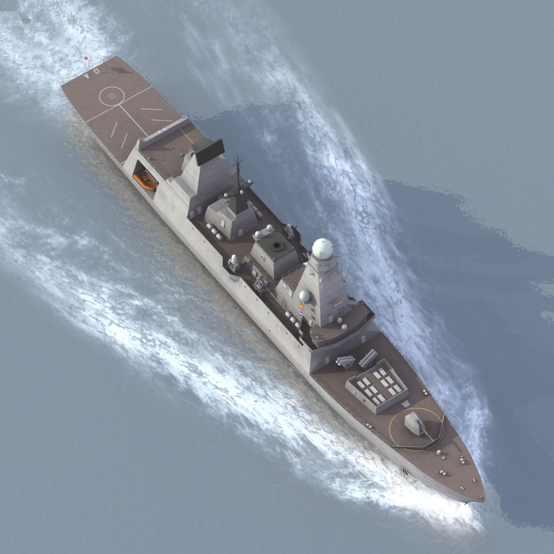 3dsmax type 45 daring class destroyer