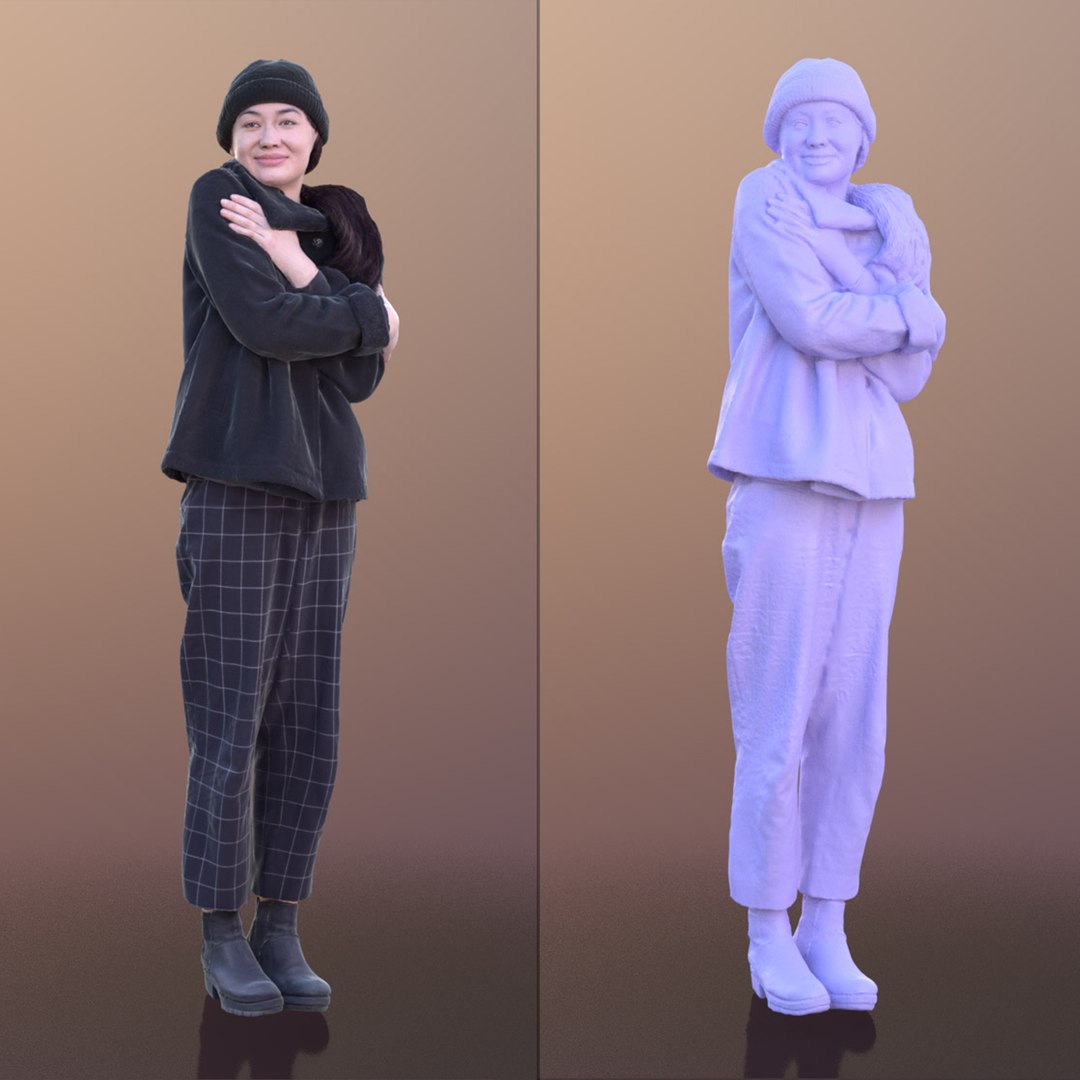 3D woman young freezing - TurboSquid 1709935