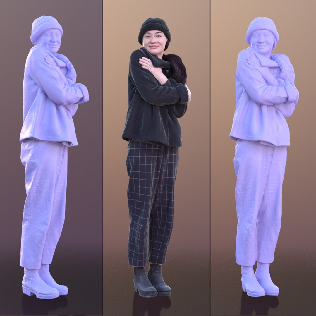 3D woman young freezing - TurboSquid 1709935