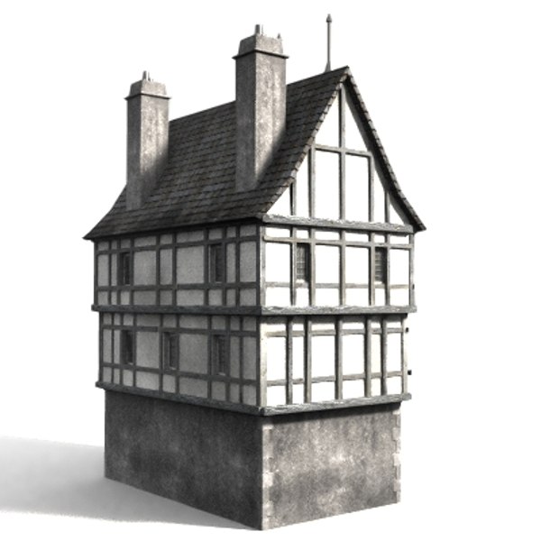 3d medieval townbuilding model