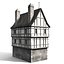 3d medieval townbuilding model