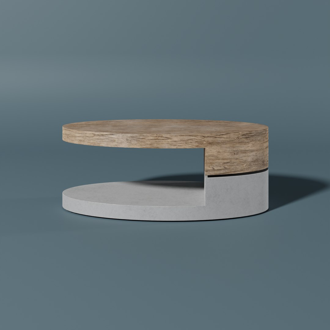 Realistic 3D Model Of A Coffee Table In A Minimalistic Design 3D Model ...