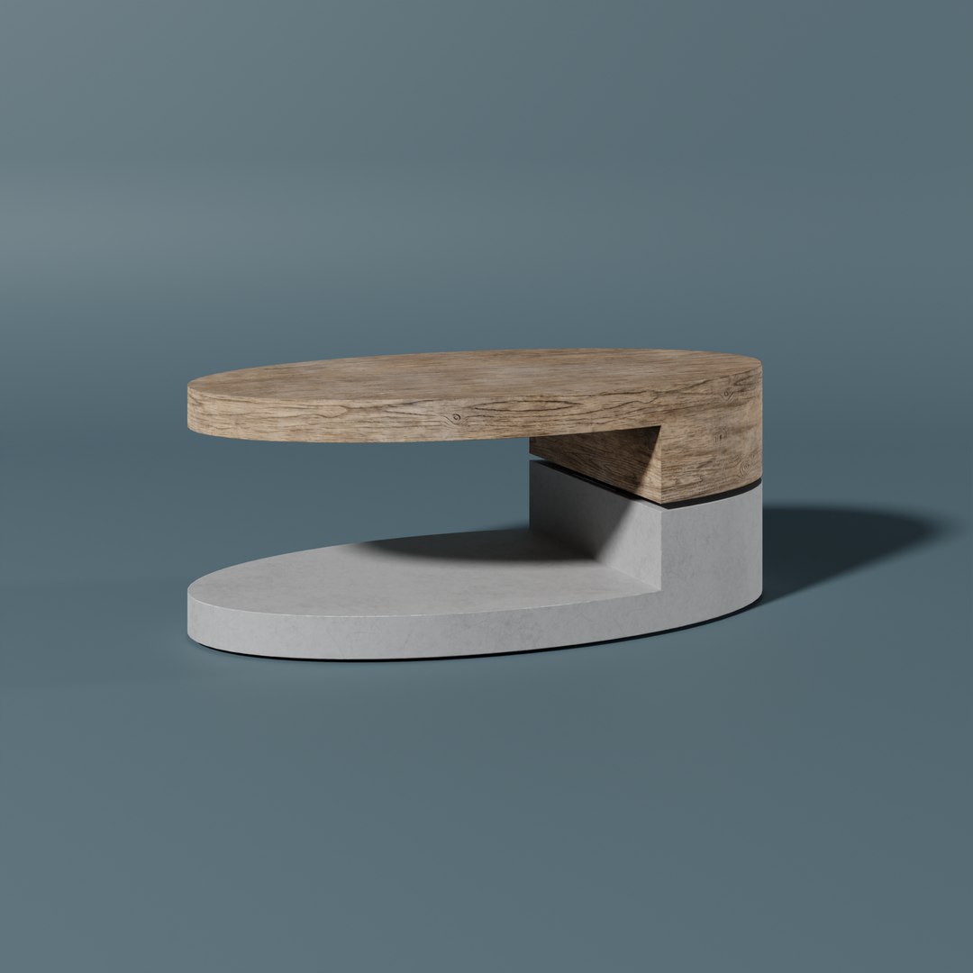 Realistic 3D Model Of A Coffee Table In A Minimalistic Design 3D Model ...