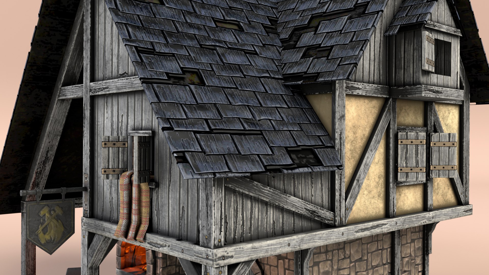 Medieval Blacksmith Forge Model - TurboSquid 1505362