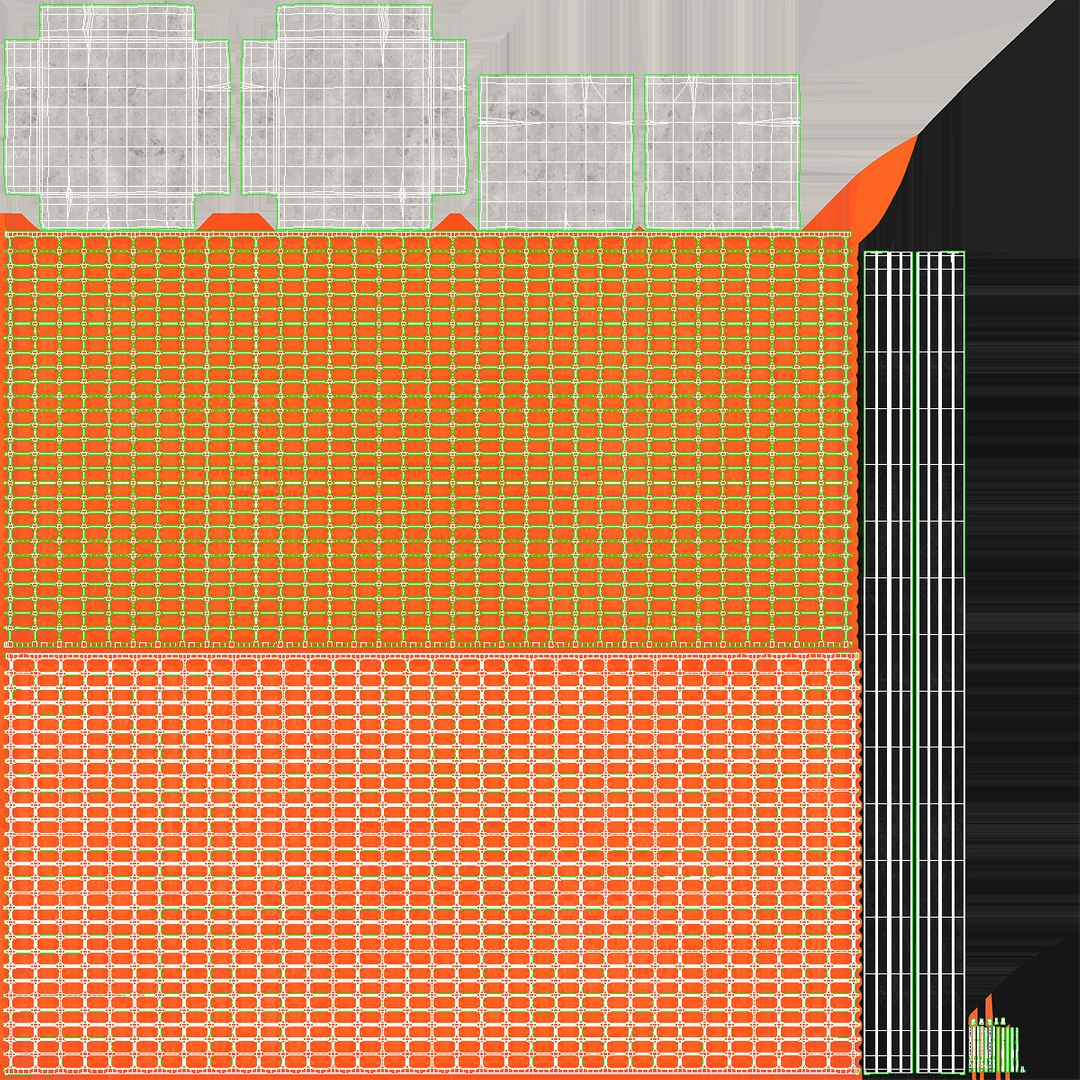 3D Model Safety Netting Short Clean And Dirty - TurboSquid 1864604
