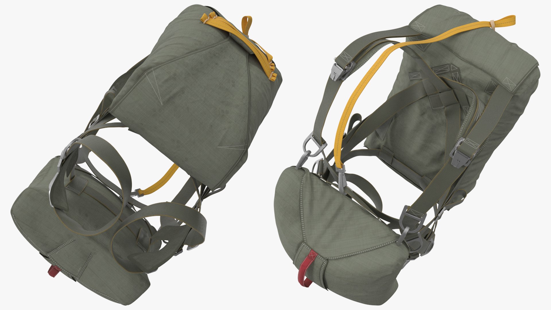 Army Airborne Parachute Backpack Worn 3D - TurboSquid 2518822