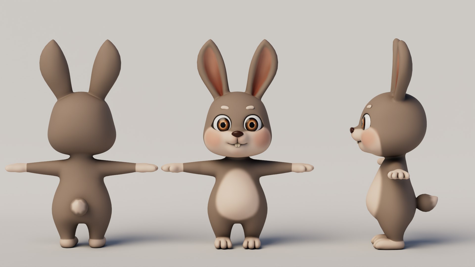 Rigged Cartoon Rabbit 3D Model - TurboSquid 2221529