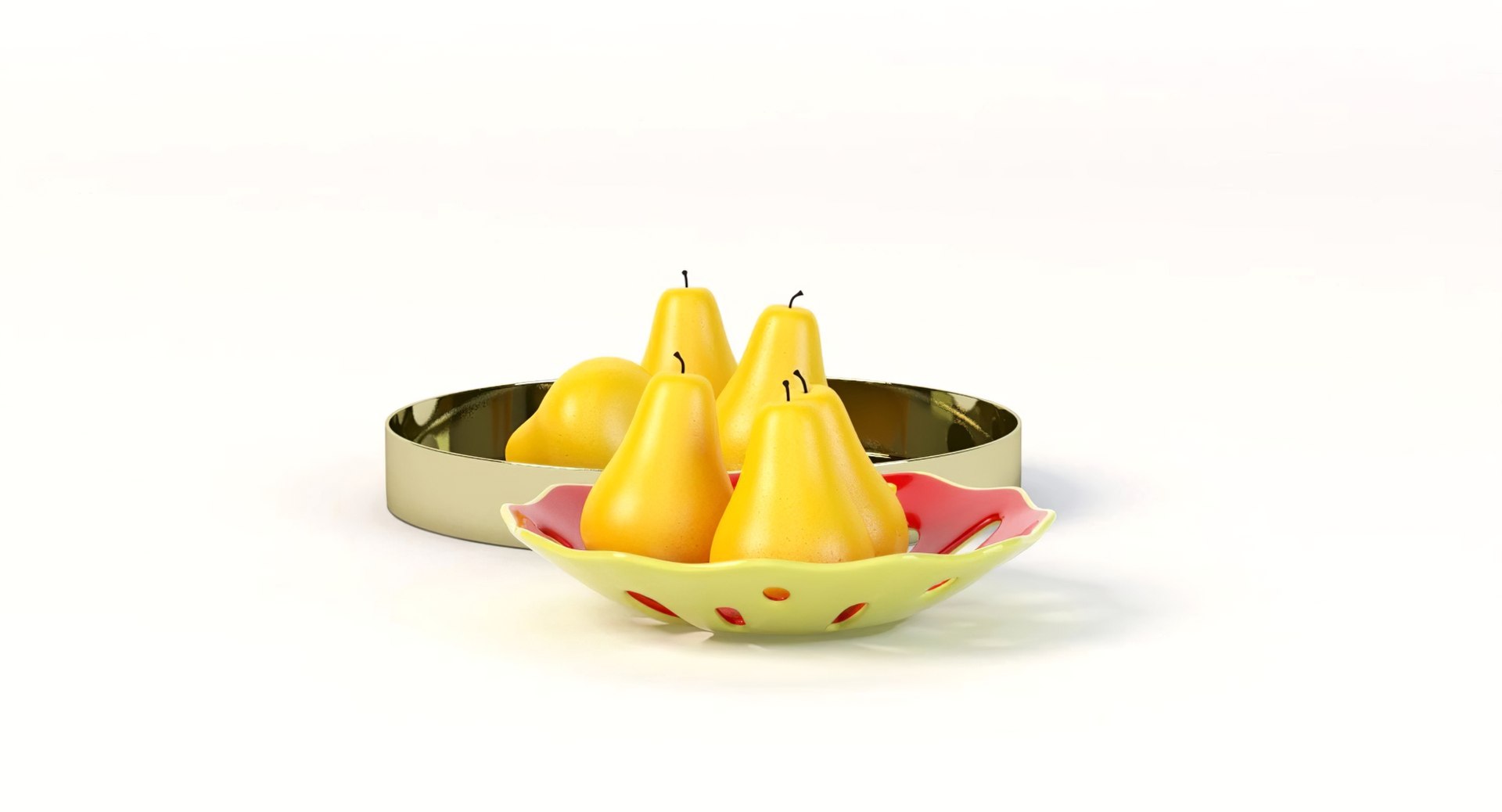 3D Angeline Round Mirrored Metal Decorative Centerpiece Tray ...