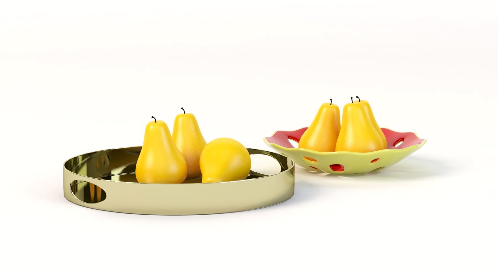 3D Angeline Round Mirrored Metal Decorative Centerpiece Tray ...