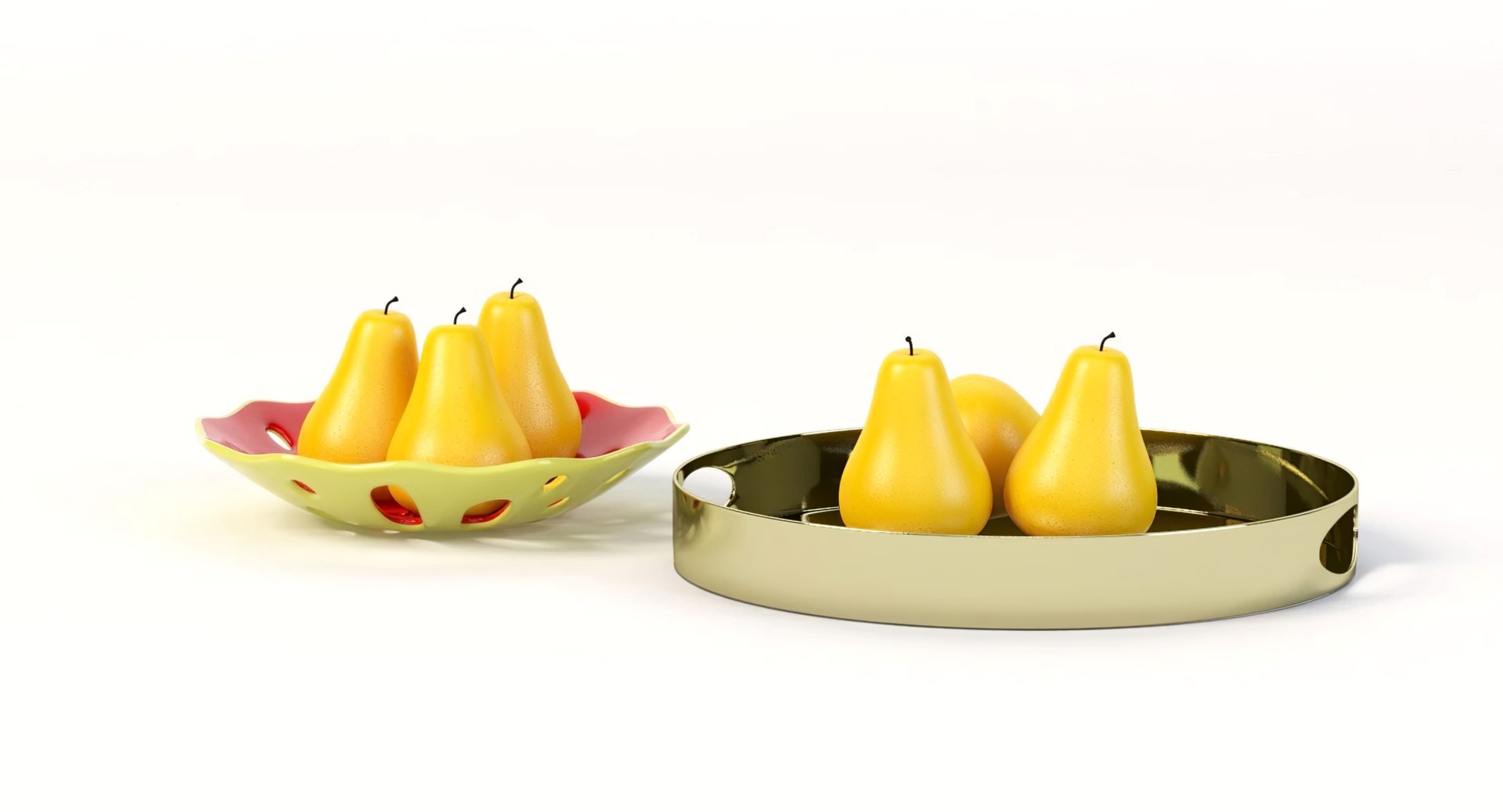 3D Angeline Round Mirrored Metal Decorative Centerpiece Tray ...