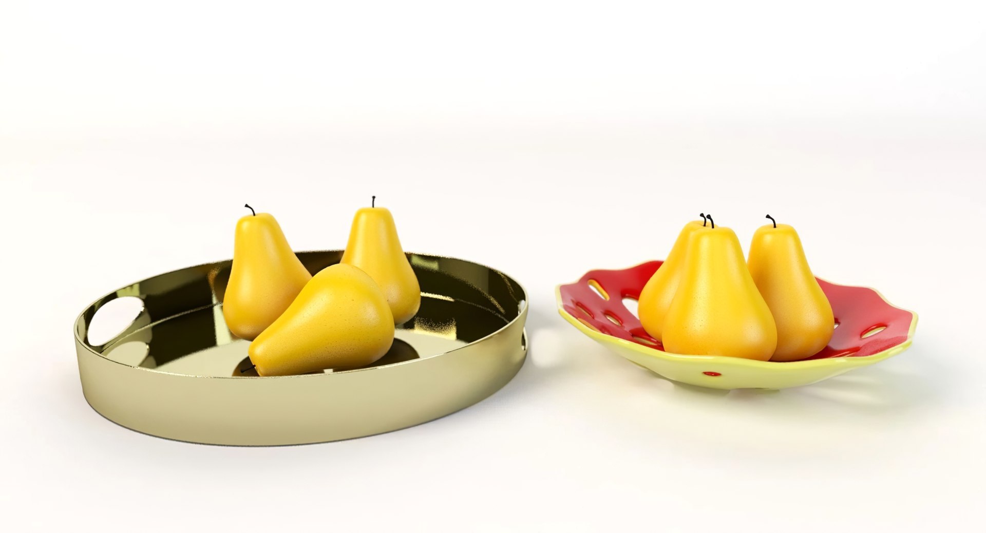 3D Angeline Round Mirrored Metal Decorative Centerpiece Tray ...