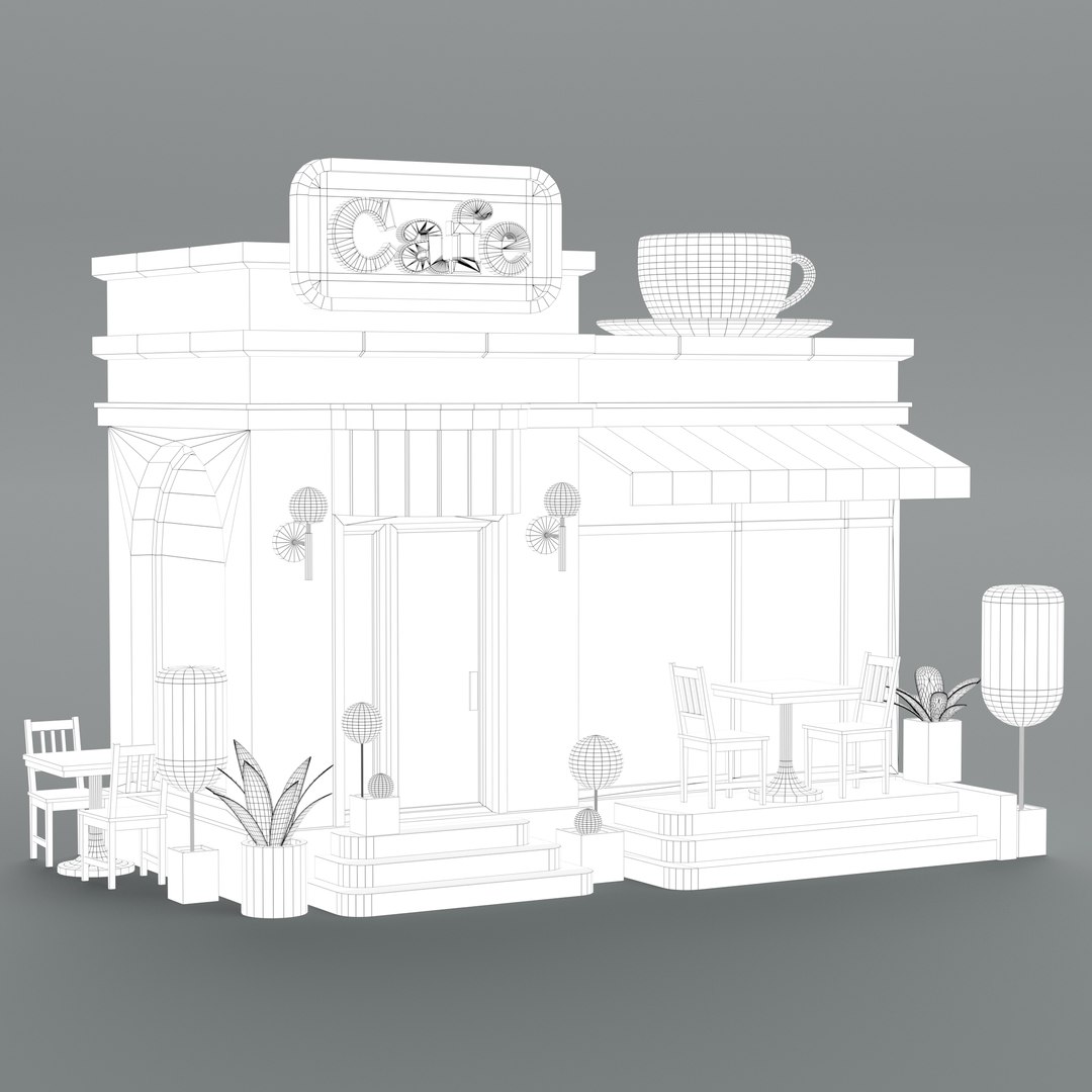 3D Model Minimal Cafe 01 - TurboSquid 2154775