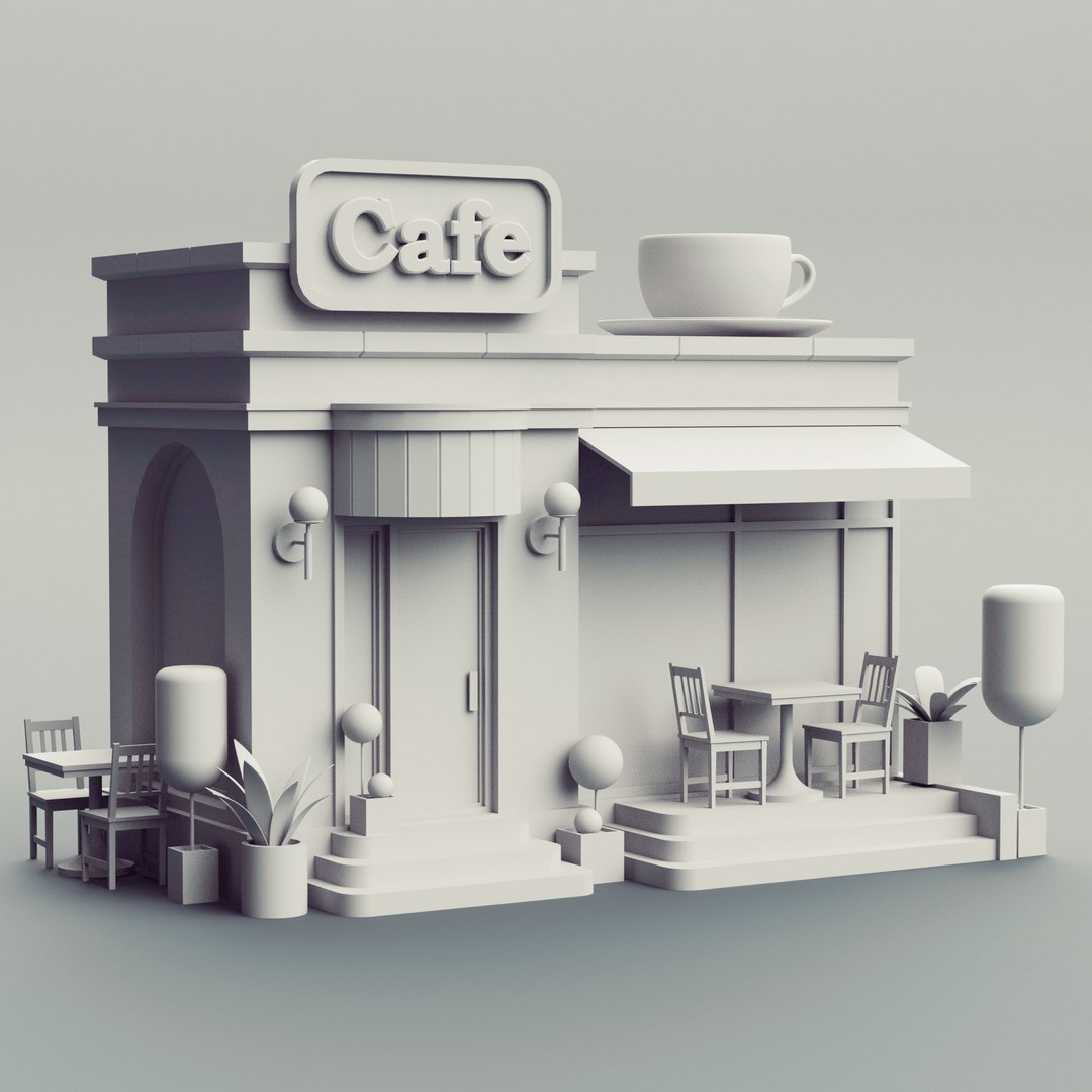 3D Model Minimal Cafe 01 - TurboSquid 2154775