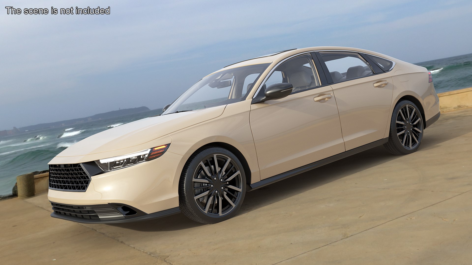 3D Model Contemporary Premium Sedan Beige Simplified - TurboSquid 2369000