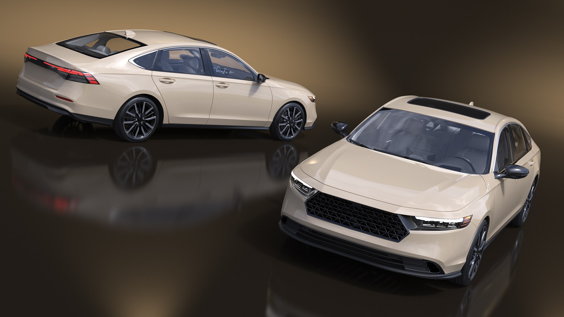 3D Model Contemporary Premium Sedan Beige Simplified - TurboSquid 2369000