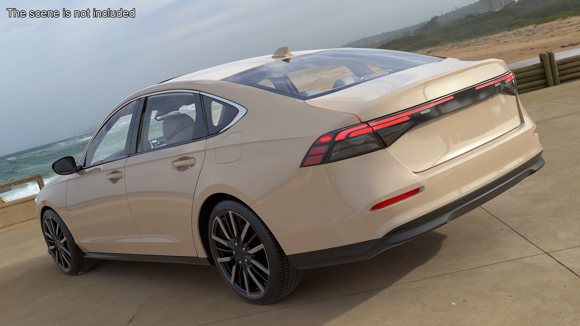 3D Model Contemporary Premium Sedan Beige Simplified - TurboSquid 2369000