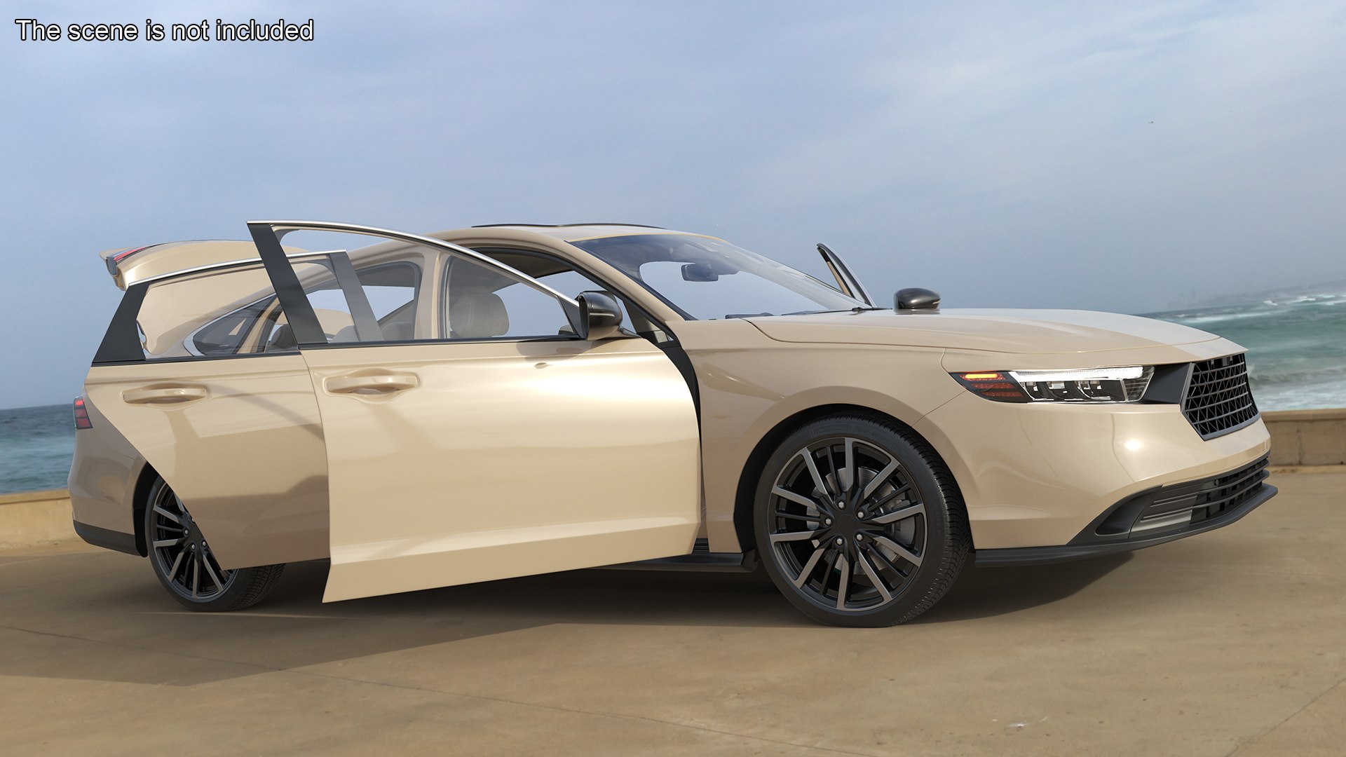 3D Model Contemporary Premium Sedan Beige Simplified - TurboSquid 2369000