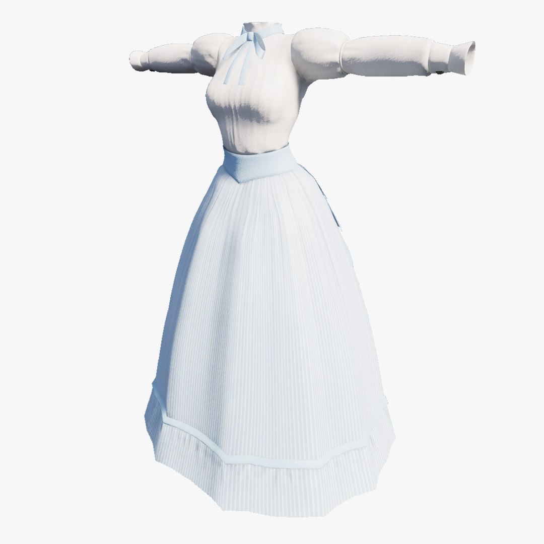 Bustle Dress 3D Model - TurboSquid 2243337