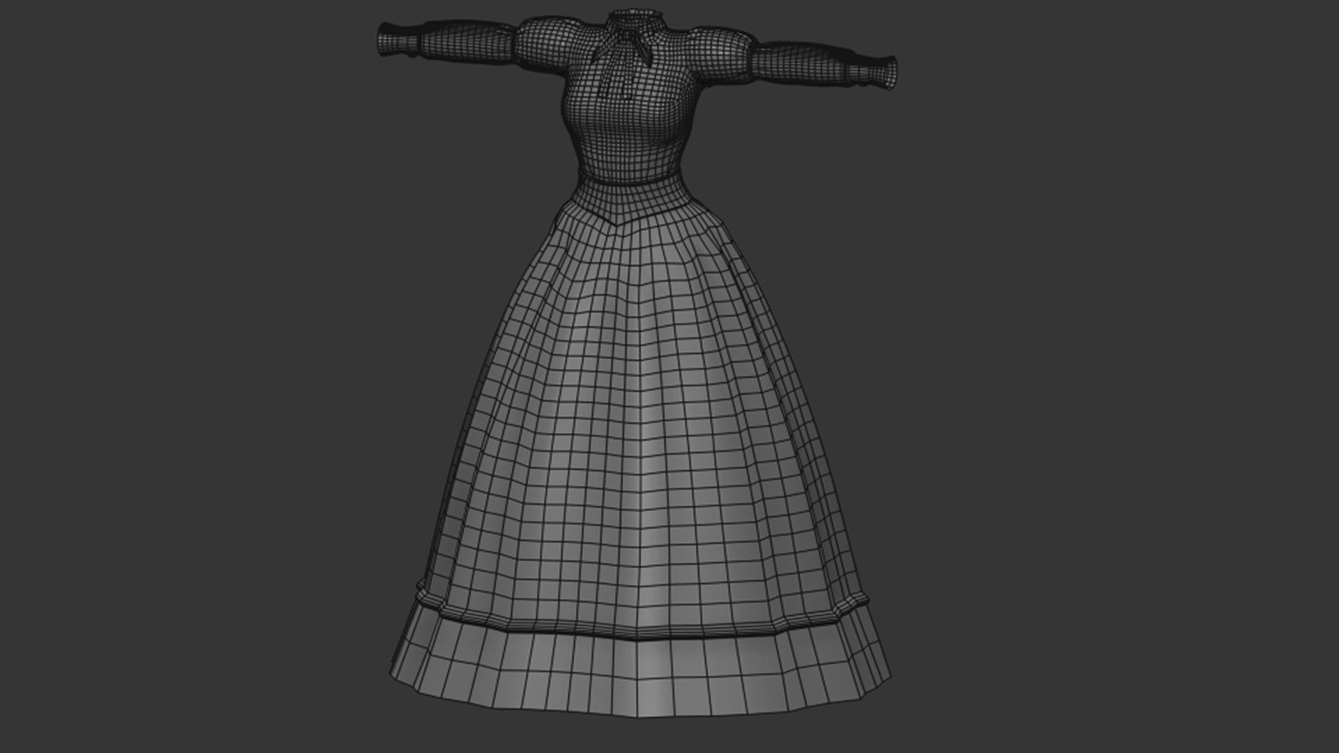 Bustle Dress 3D Model - TurboSquid 2243337