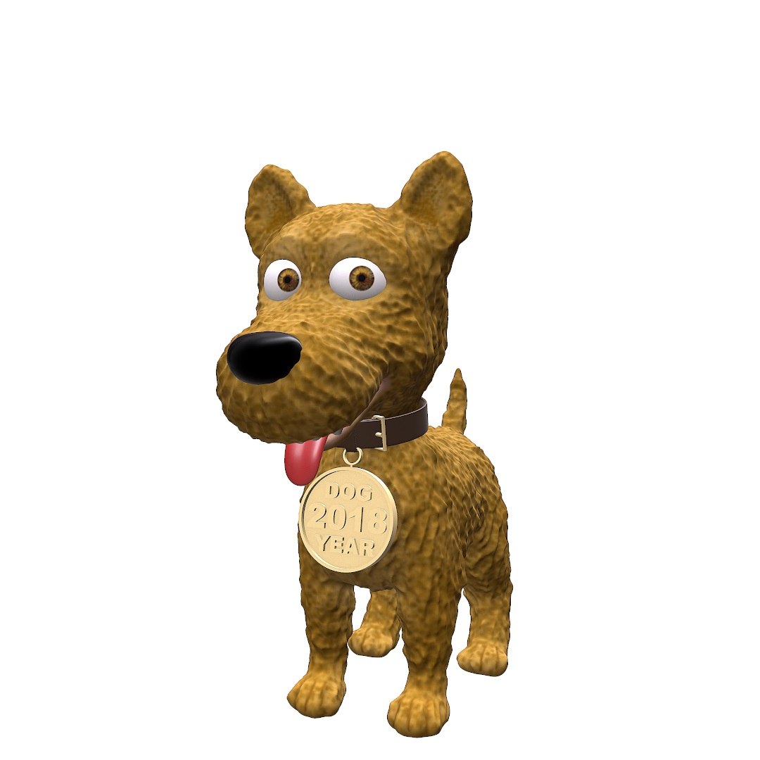 3D Yellow Dog 2018 Model - TurboSquid 1238608