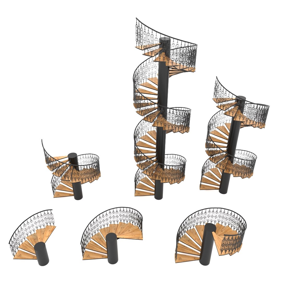 Spiral Stairs High Detailed 3D Model - TurboSquid 1786840