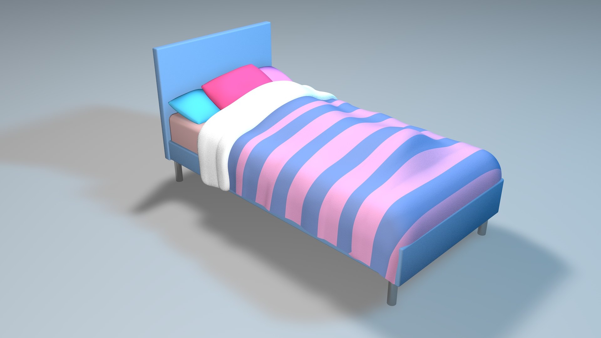 Cartoon Bed 3D Model - TurboSquid 1988427