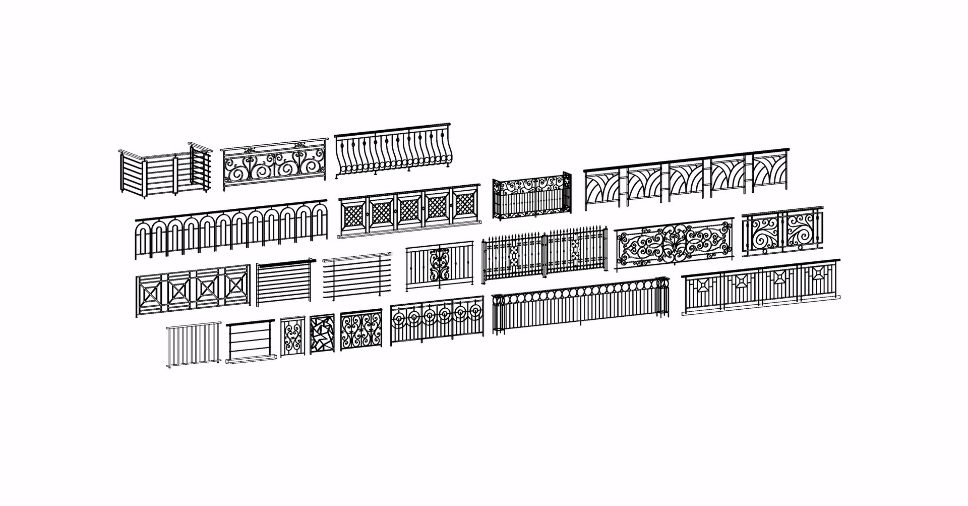3D Hand Rail Fence 3d Model Model - TurboSquid 2047369