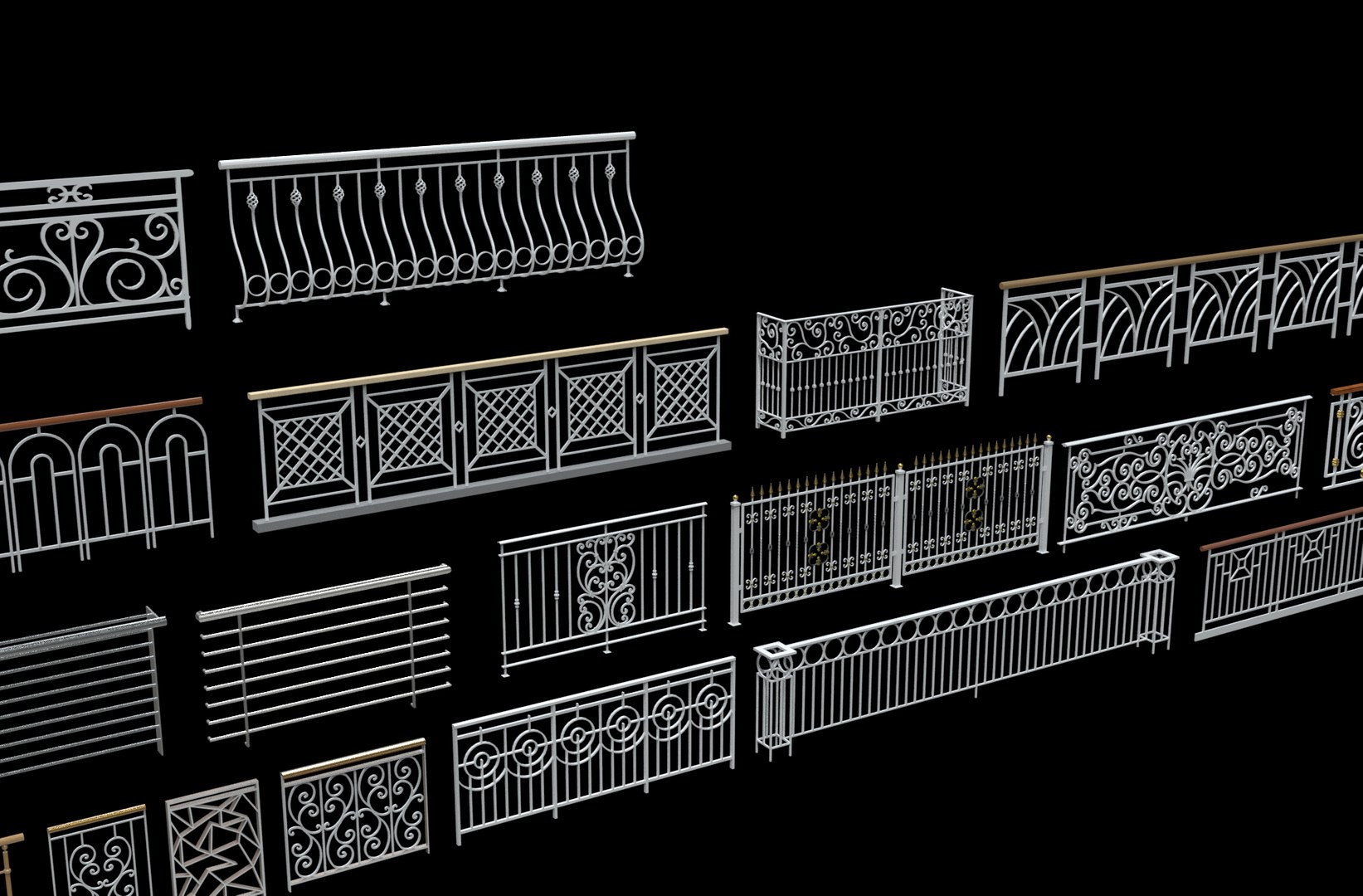 3D Hand Rail Fence 3d Model Model - TurboSquid 2047369
