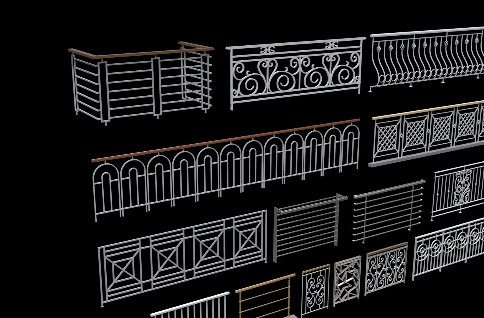 3D Hand Rail Fence 3d Model Model - TurboSquid 2047369