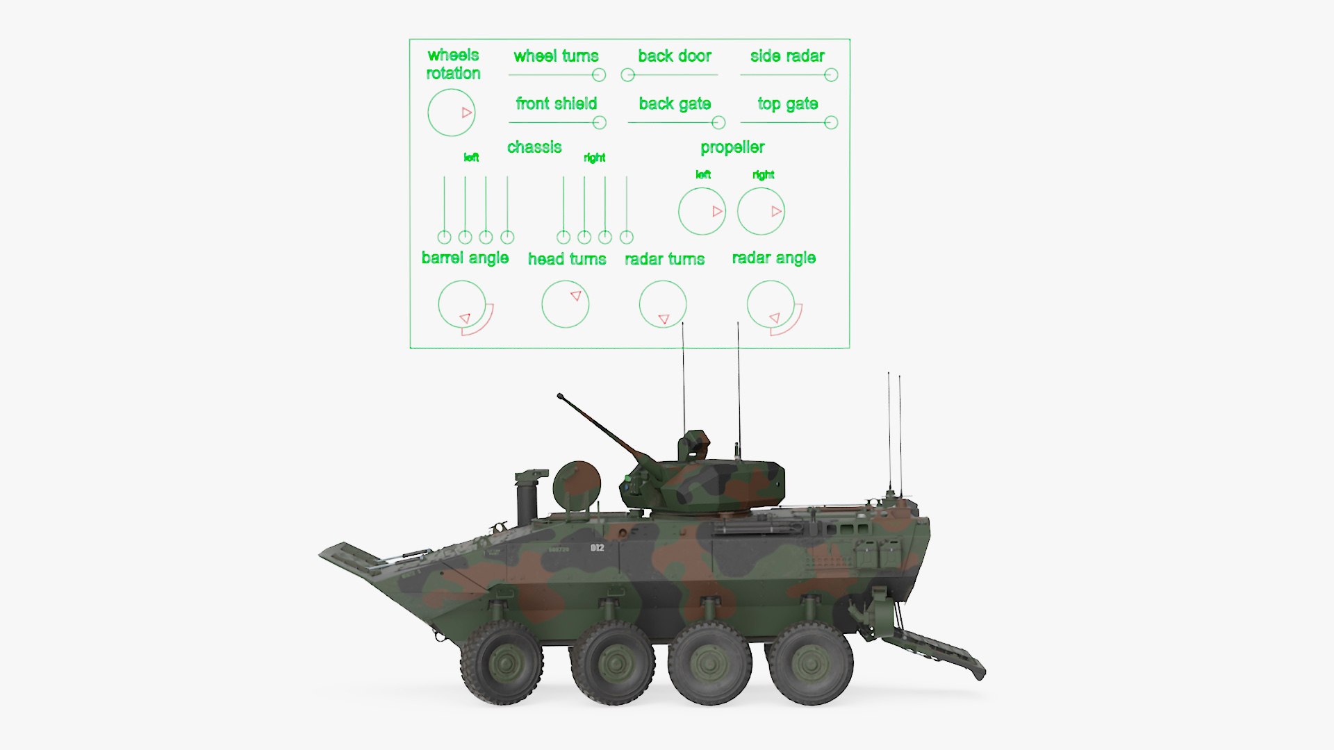 3D US Amphibious Combat Vehicle ACV With 30mm Gun Rigged Model ...