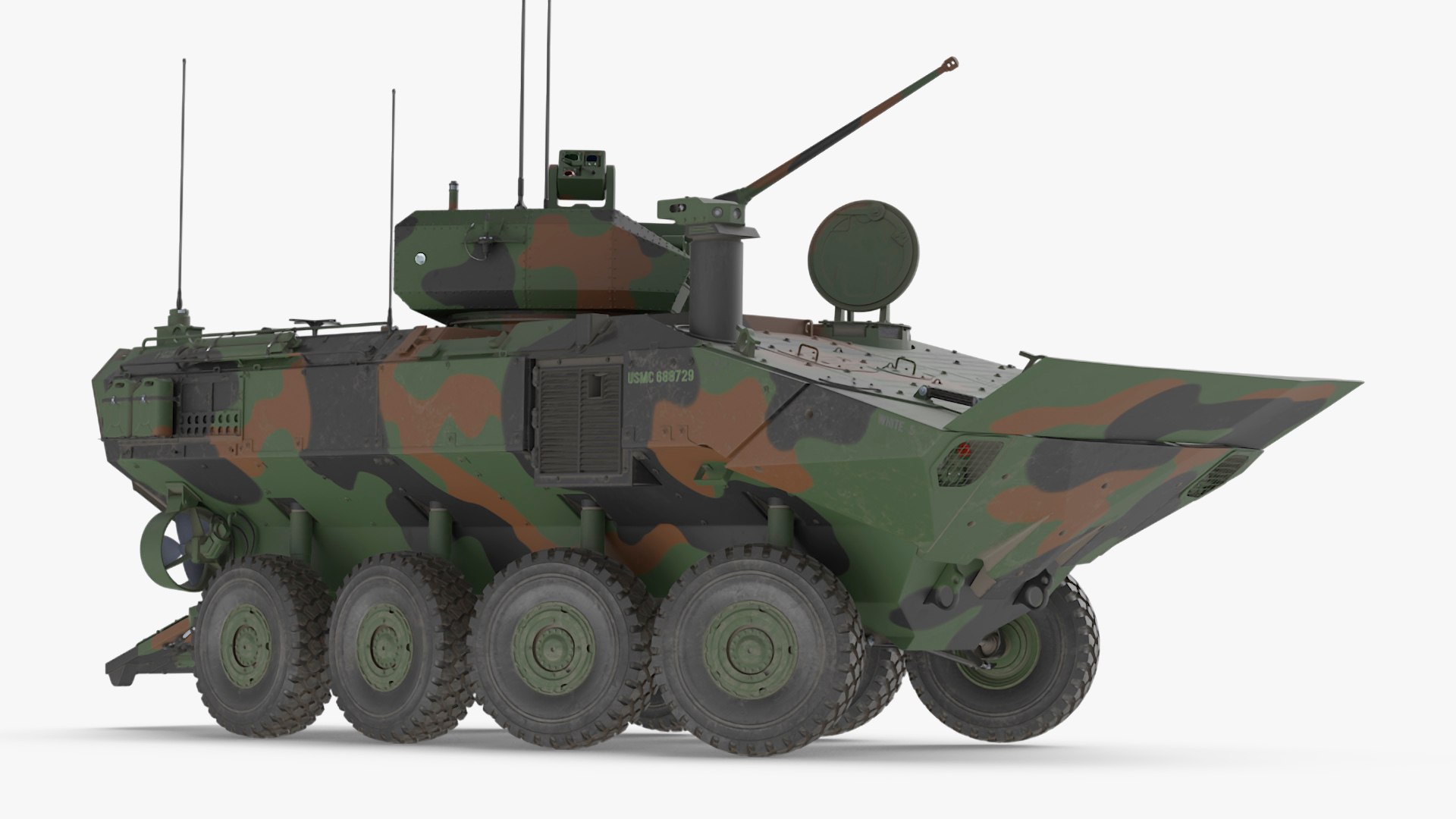 3D US Amphibious Combat Vehicle ACV With 30mm Gun Rigged Model - TurboSquid 2275010
