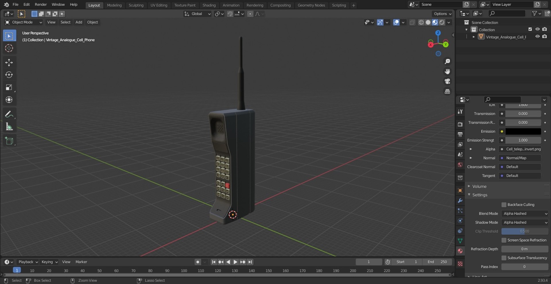 3D Vintage Analogue Cell Phone model - TurboSquid 1794524