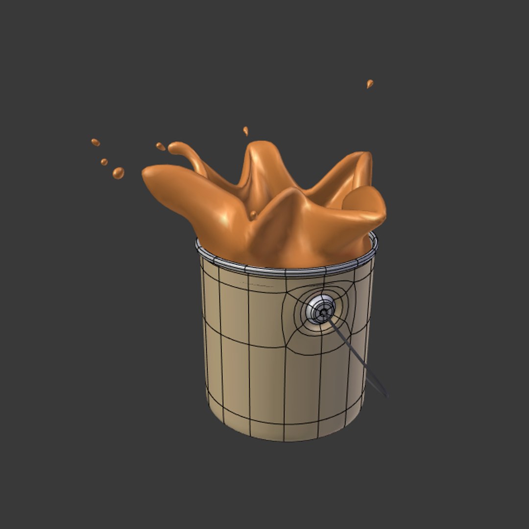 3d splash paint model