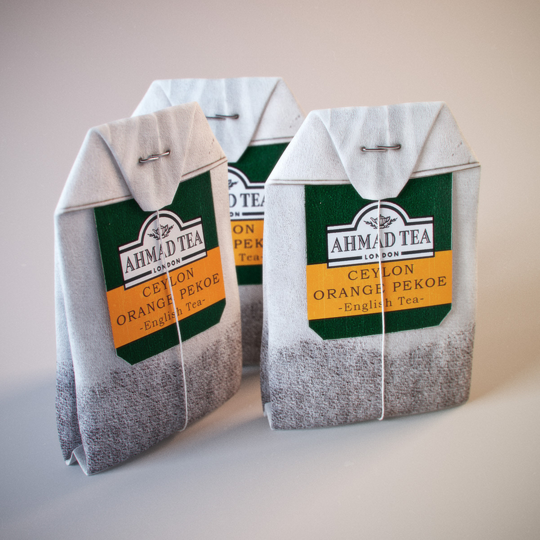 ahmad tea bag orange 3d model