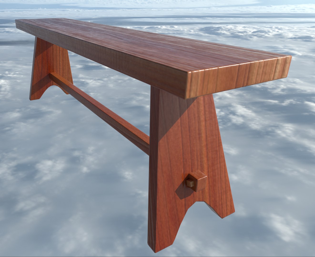 Wooden bench 3D - TurboSquid 1582213