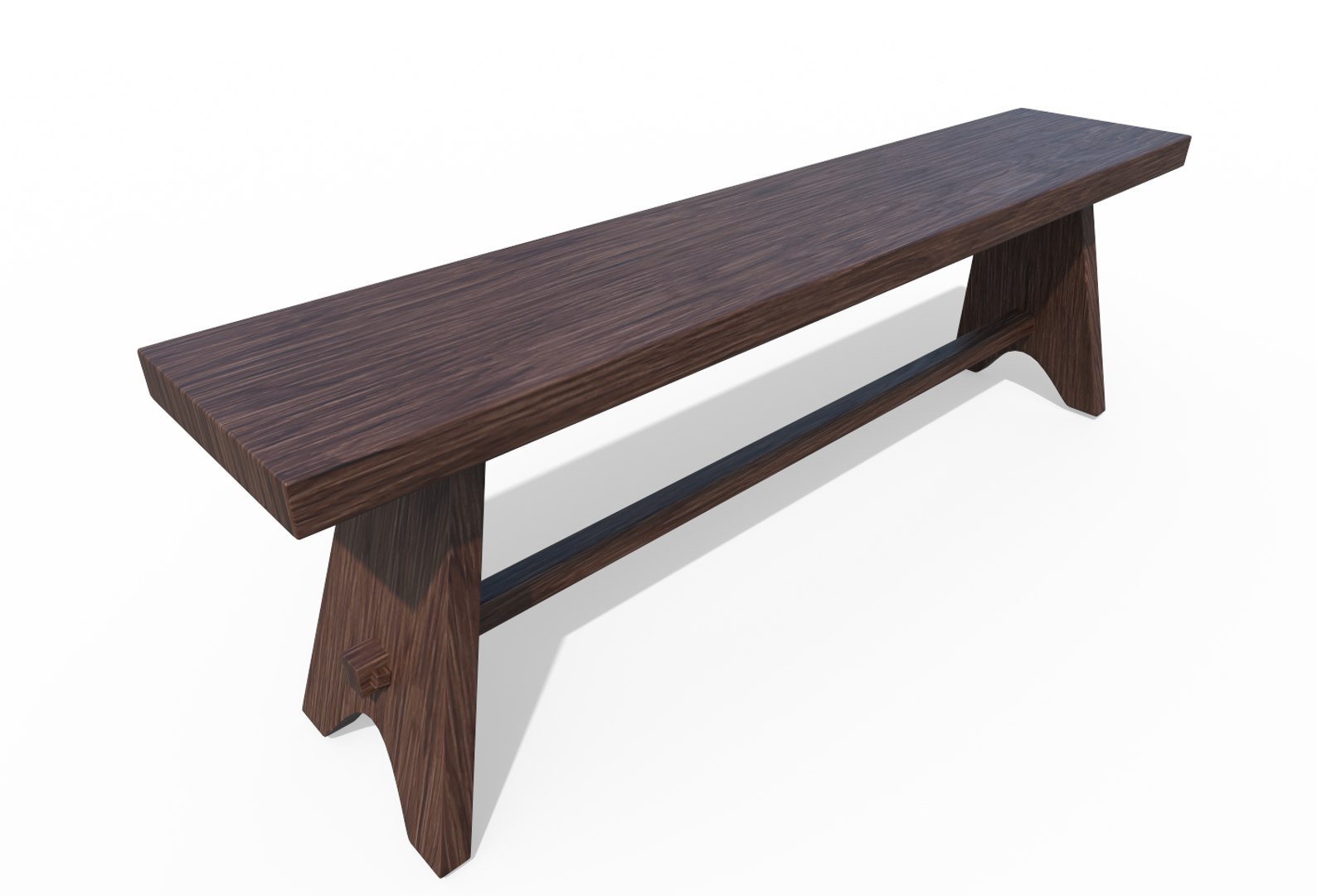 Wooden bench 3D - TurboSquid 1582213