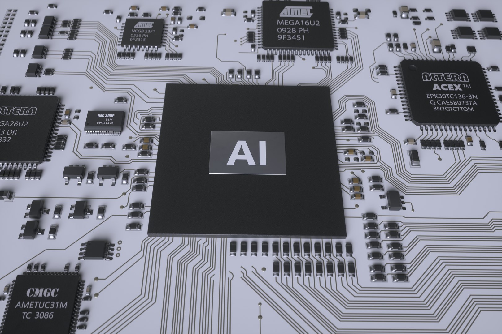 Electronic Chip Circuit Board 3D Model - TurboSquid 1993503