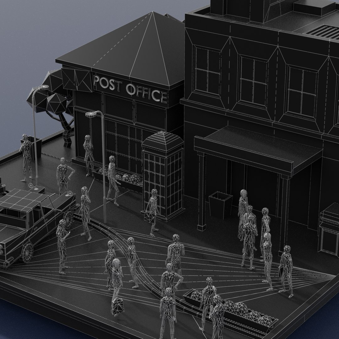 Free 3D cartoon post office model - TurboSquid 1309598