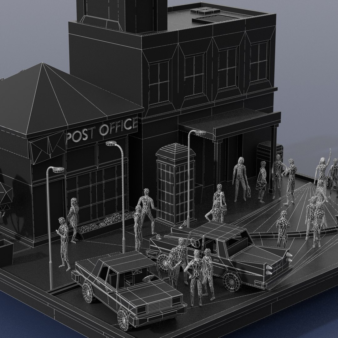Free 3D cartoon post office model - TurboSquid 1309598