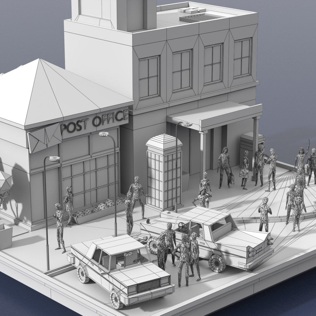 Free 3D cartoon post office model - TurboSquid 1309598