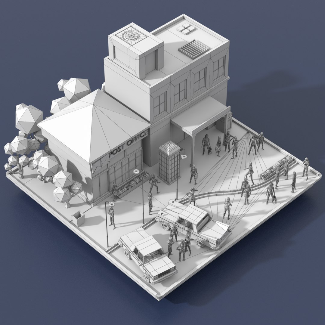 Free 3D cartoon post office model - TurboSquid 1309598