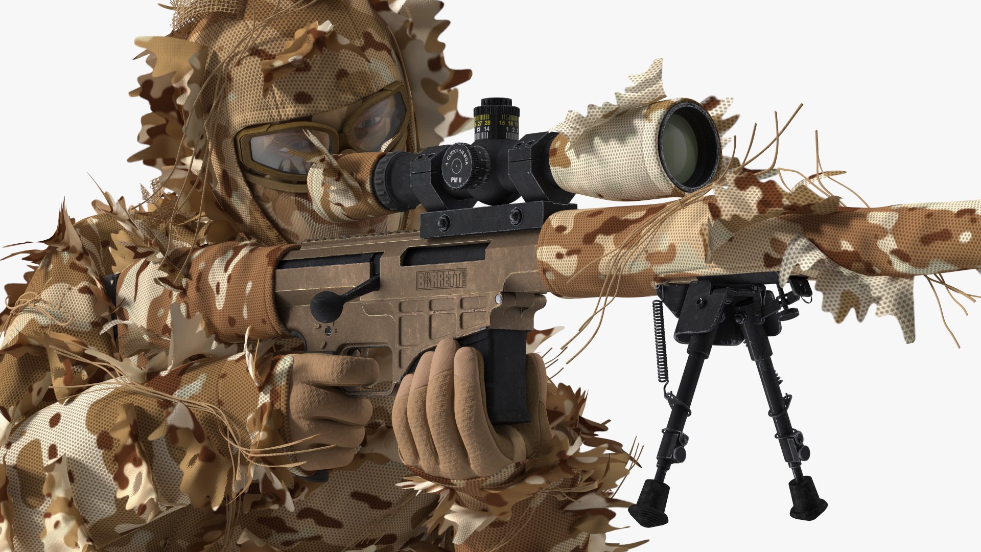 3D model Sniper Shooting in Sitting Position - TurboSquid 1989373