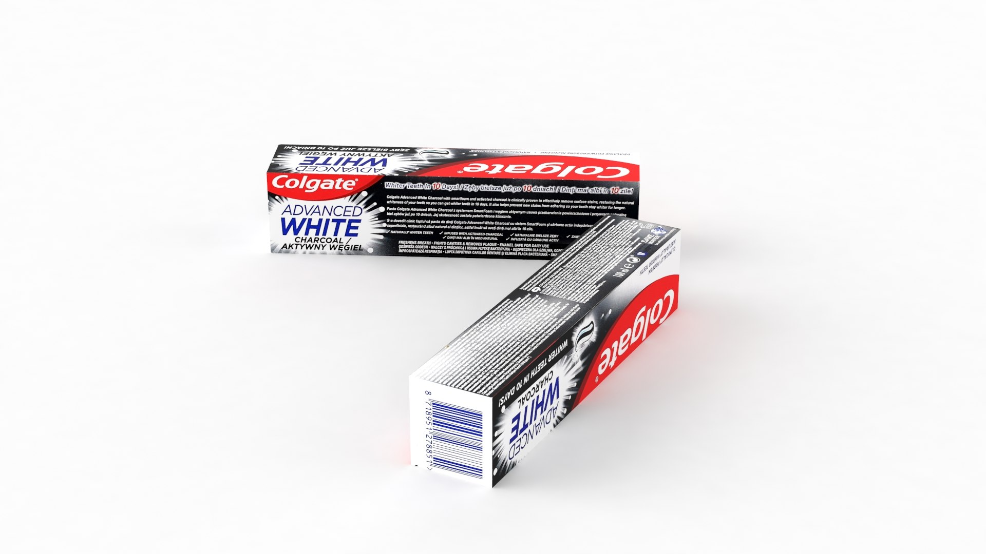 Colgate Advanced White Charcoal Toothpaste Box 100ml 2021 3D ...
